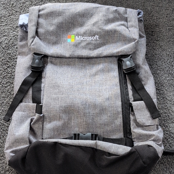 Microsoft | Bags | Microsoft Urban Gray And Black Backpack | Poshmark
